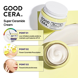 HOLIKA HOLIKA Good Cera Super Ceramide Cream | Soothing Facial Cream & Skin Moisturizer | Ceramide Cream Korean Moisturizer for Face | Deeply Nourishing Face Cream for Dry Skin 2.02 fl oz