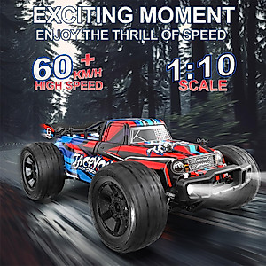 DEERC 1:10 Large Brushless RC Car for Adults, 3S 4X4 High Speed Monster Truck, 60+ KMH, All Terrain 2.4Ghz Hobby Electric RC Truck, Off-Road Remote Control Vehicle, 40+min, RC Crawler for Boys