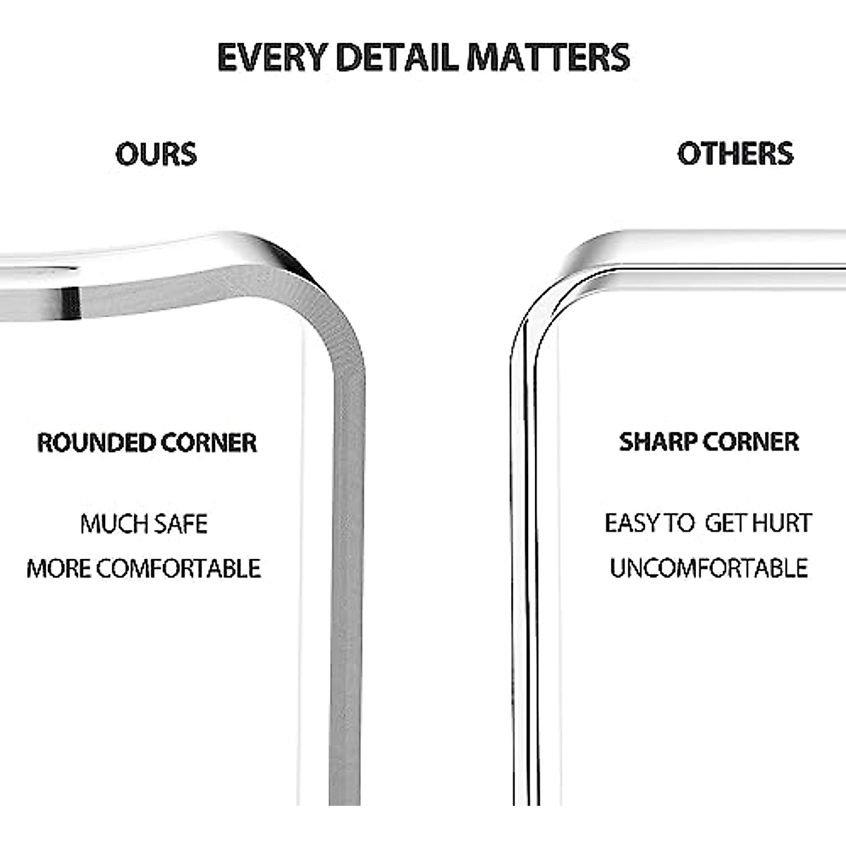 WAHFAY Acrylic Shower Bench, Clear Shower Stool for Inside Shower, Modern Shower Chair Bath Seat with Rounded Edge, 300lbs Weight Capacity