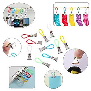 Towel Clips 10Pcs, Clips for Hanging, Tea Towel Clips with Hanging Loop, Towel Cips for Kitchen Bathroom Bedroom Hotel Cabinet Swimming Pool Let You Distinguish and Organize Towels Faster（5 Colors）