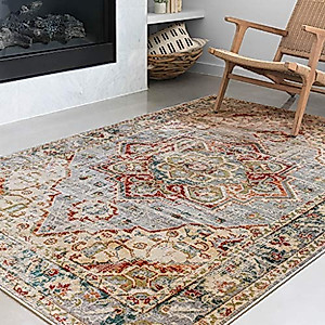 Loloi II Isadora Collection ISA-02 Oatmeal/Multi, Transitional 8'-11" x 12' Area Rug