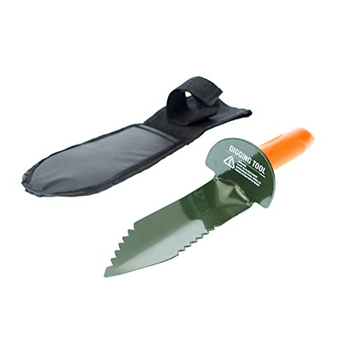 SE Prospector’s Choice Dual Serrated Edge Digger Trowel for Gardening or Gold Prospecting, Includes Carrying Sheath, 12 Inch