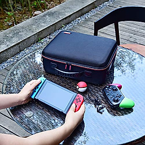 Diocall Deluxe Carrying Case Compatible with Nintendo Switch and Switch OLED 2021, Travel Bag Fit Switch Pro Controller