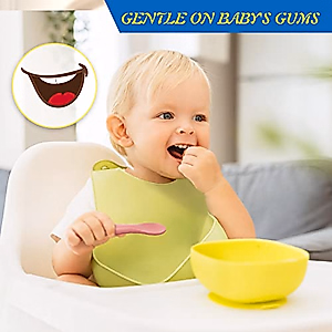 JUSONEY Silicone Baby Spoons - First Stage Baby Self Feeding Spoons 6+ Months,Shorter and Longer Infant Spoons Set for Parent and Self-Feeding,BPA Free Baby Led Weaning Spoons Training Spoon (8 Pack)