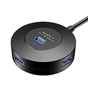 Lysee Plug & Connectors - Slim Size Design USB3.0 SuperSpeed 4-Port 5Gbps Hub with ON/Off Switch Multi-Port USB Extension Hub 40JUL16 - (Color: Black)