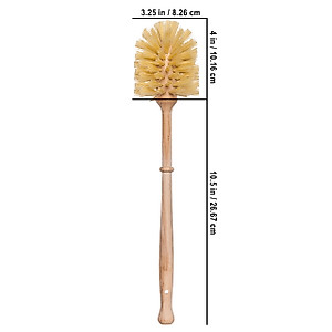 REDECKER Oiled Beechwood Toilet Brush Stand with Tampico Fiber Toilet Brush, 9-7/8 inches - Natural Bristles are Heat-Resistant and Retain Shape, Made in Germany - Wood Toilet Brush Set