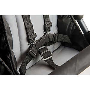 Foundations Sport Quad 4 Seat Folding Stroller with Oversized UV Blocking Canopy, 5-Point Harness for Added Safety, Easy Loading, Storage Bucket (Gray)