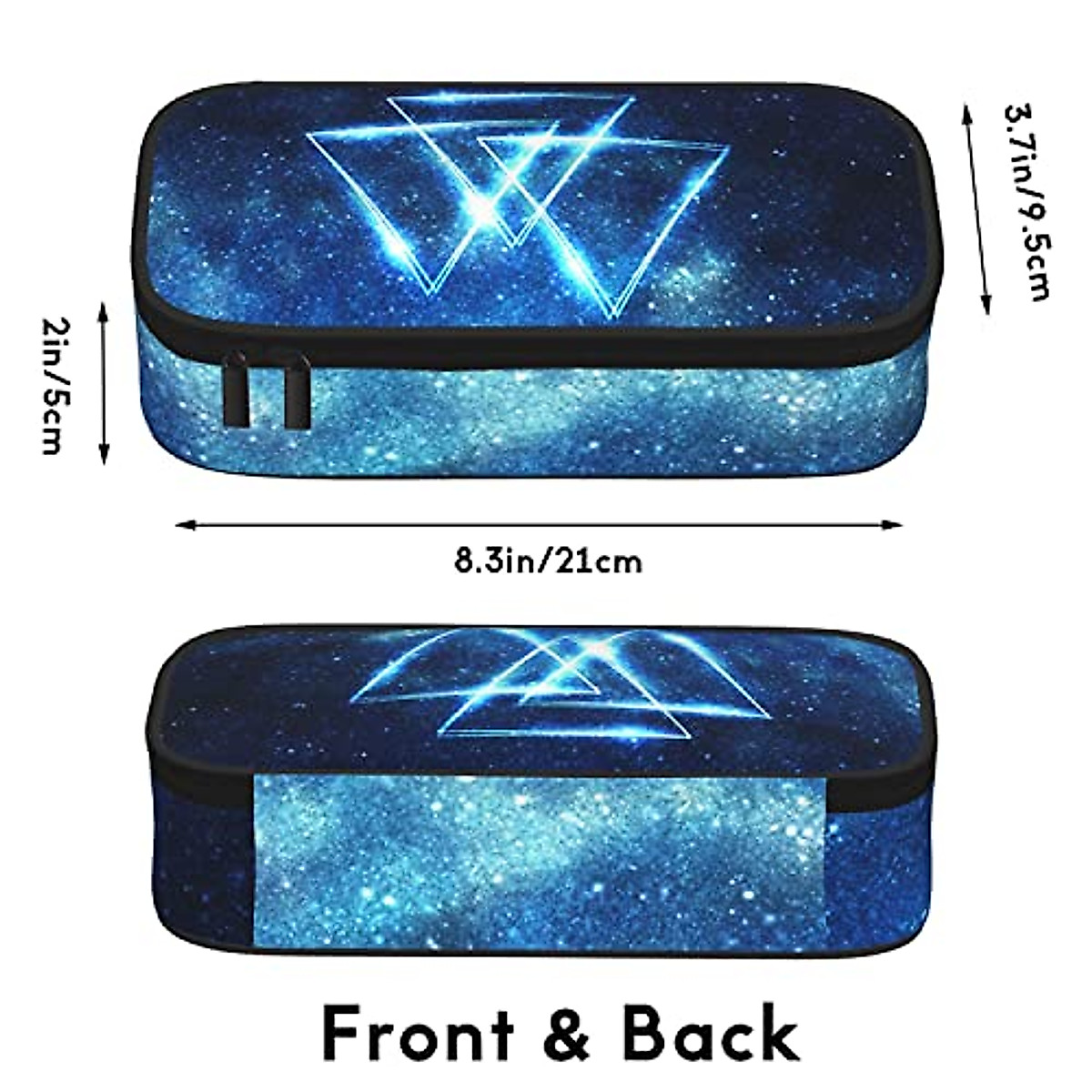 High Capacity Galaxy Pencil Pen Case for Boys Girls Teen, 3 Compartments Multifunction Pencil Box with Zipper Organizer Pencil Bag Stationery Pouch Supplies Office Stuff Makeup Bag