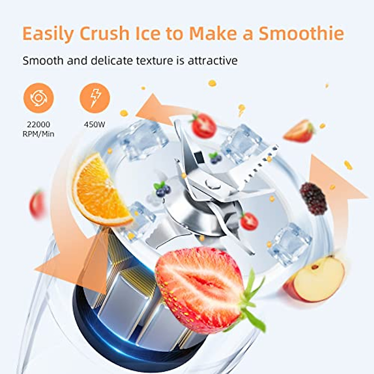 Acezoe 850W Bullet Blender for Shakes and Smoothies, 5 in 1 Personal Blenders for Kitchen, with 6 fins Blade, 2x500ml Portable Bottle, 1 Grinding Cup, for Juice, Protein, Vegatable, Easy to Clean