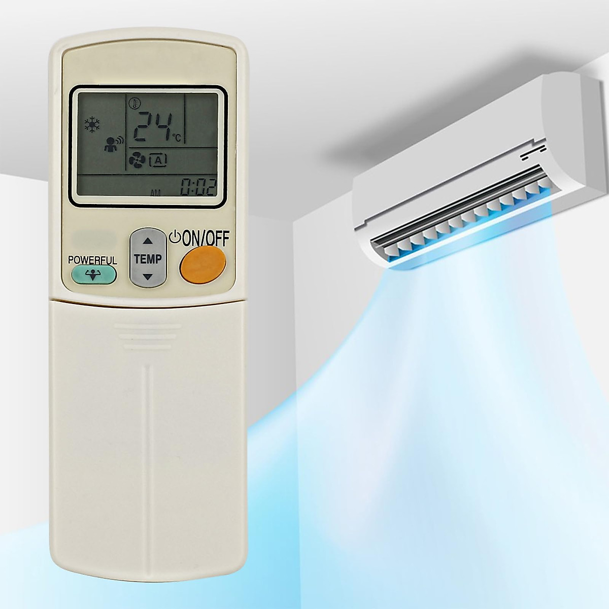 Universal Remote Control for Air Conditioner Easy to Use and Compatible for ARC423A2 423A1 423A3 423A13 423A18 Remote Control with LCD Display for