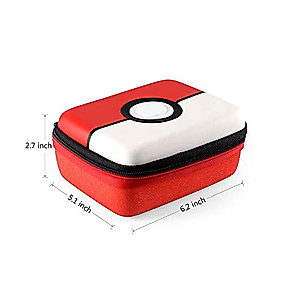 Tombert Carrying case for PTCG Trading Cards, Gifts for Boys, Hard-Shell Storage Box fits Magic MTG Cards and PTCG, Holds 400+ Cards(RED & WHITE)