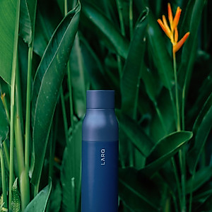 LARQ Bottle PureVis 17 oz - Self-Cleaning and Insulated Stainless Steel Water Bottle with UV Water Purifier and Award-winning Design | Reusable & Travel Friendly, Monaco Blue