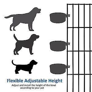 SubClap Kennel Water Bowl, No Spill and Detachable Dog Crate Water Food Bowl, Hanging Pet Cage Bowl with Clamp Holder, 2 Stainless Steel Pets Bowls for Medium Large Small Dogs & Cats