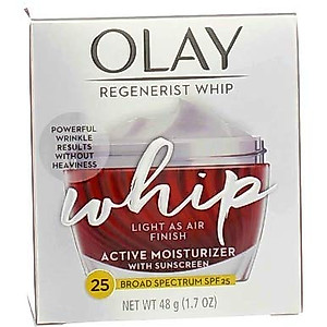 Olay Regenerist Whip Active Moisturizer Spf#25 1.7 Ounce Jar (50ml) (2 Pack)