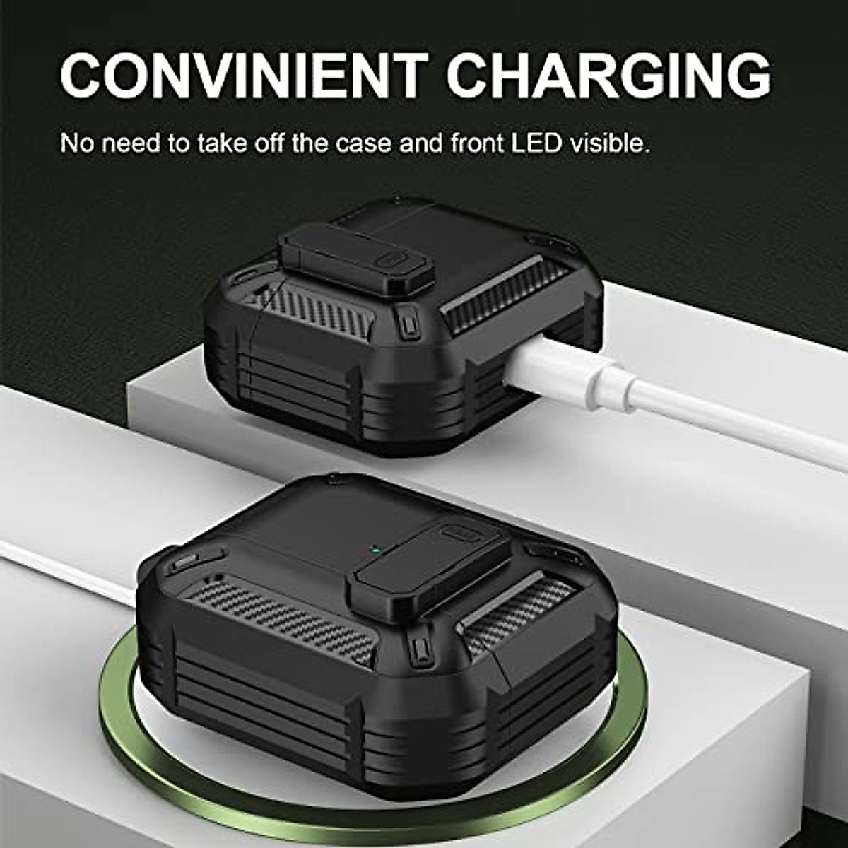 OETKER Compatible AirPods 3 Case Cover, Secure Lock Clip Full-Body Rugged Airpods 3rd Generation Shockproof Case Hard Shell for Men Women with Keychain for Airpod Gen 3 Charging Case 2021,Black