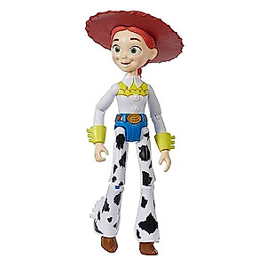 Mattel Disney and Pixar Toy Story Large Action Figure, Posable Jessie Collectible in Signature Cowgirl Look with Removable Hat, 12-inch Scale