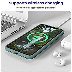 OTOFLY Soft Silicone Designed for iPhone 11 Pro Max Cases,[Military Grade Drop Protection] [Anti-Scratch Microfiber Lining] Shockproof Protective Phone Case Slim Thin Cover 6.5 inch,Pine Green