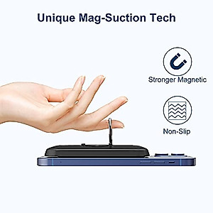 iWALK Magnetic Wireless Power Bank, 6000mAh Portable Charger with Finger Holder, Stronger Magnet Stick for Phone with Unique Mag-Suction Tech, Only Compatible with iPhone 14/13/12 Pro Max