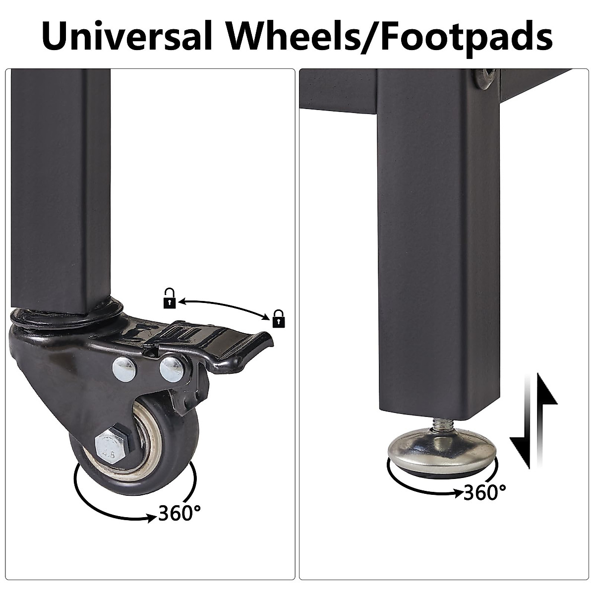 IBUYKE Kitchen Island with 3 Shelves, Island Table for Kitchen with Power Outlet,Kitchen Cart with Large Worktop,Rolling Bar Cart for Home, Outdoor, Kitchen, Living Room TMJ024H
