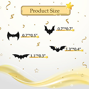 100pcs Bat Confetti, Black Glitter Bat Shape Table Confetti for Halloween, Halloween Themed Birthday Paper Scatters, Halloween Themed Baby Shower Party Table Decoration