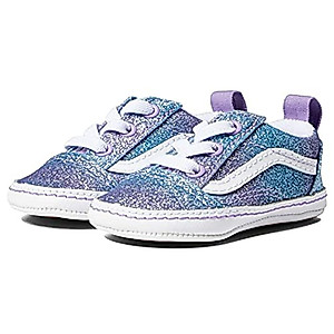 Vans, Old Skool Infant Crib Sneakers (Ombre Glitter - Multi/True White, 3)