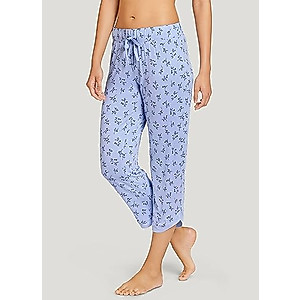 Jockey Women's Sleepwear Cooling Comfort Tapered Capri, Faint Floral, M