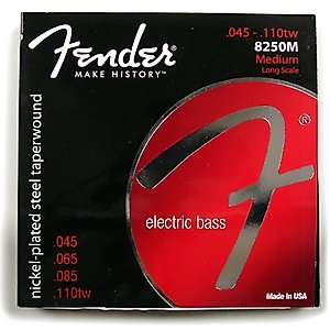 Fender 8250 Bass Strings, Nickel Plated Steel Taperwound, Long Scale, 8250M .045-.110