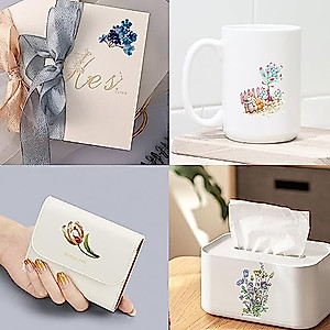 8 Sheets Rub on Transfers for Furniture and Crafts Vintage Flower Plant Rub On Transfer Stickers for Wood Floral Furniture Decals for Home Office Paper Scrapbooking Diary Album Journals DIY Craft