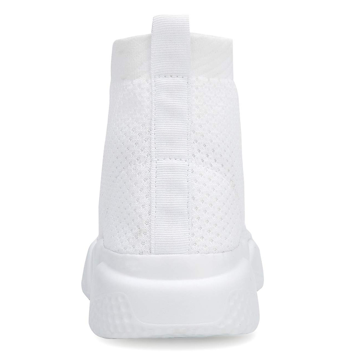 Santiro White Slip On Sneakers for Women Breathable Tennis Athletic Sock Shoes Casual High Top Running Shoes 8.5 US