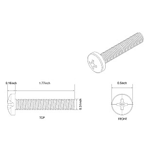 M8-1.25 x 45mm 304 Stainless Steel Cross Phillips Machine Screw Bolt for Samsung KS8000 Series TV Wall Mount Bracket, Fully Threaded 25pcs