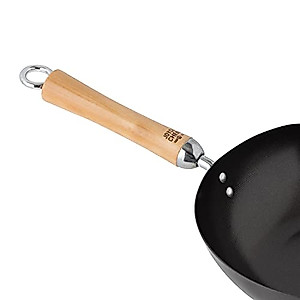 JOYCE CHEN Classic Series 9.5-Inch Carbon Steel Nonstick Stir Fry Pan with Birch Handle