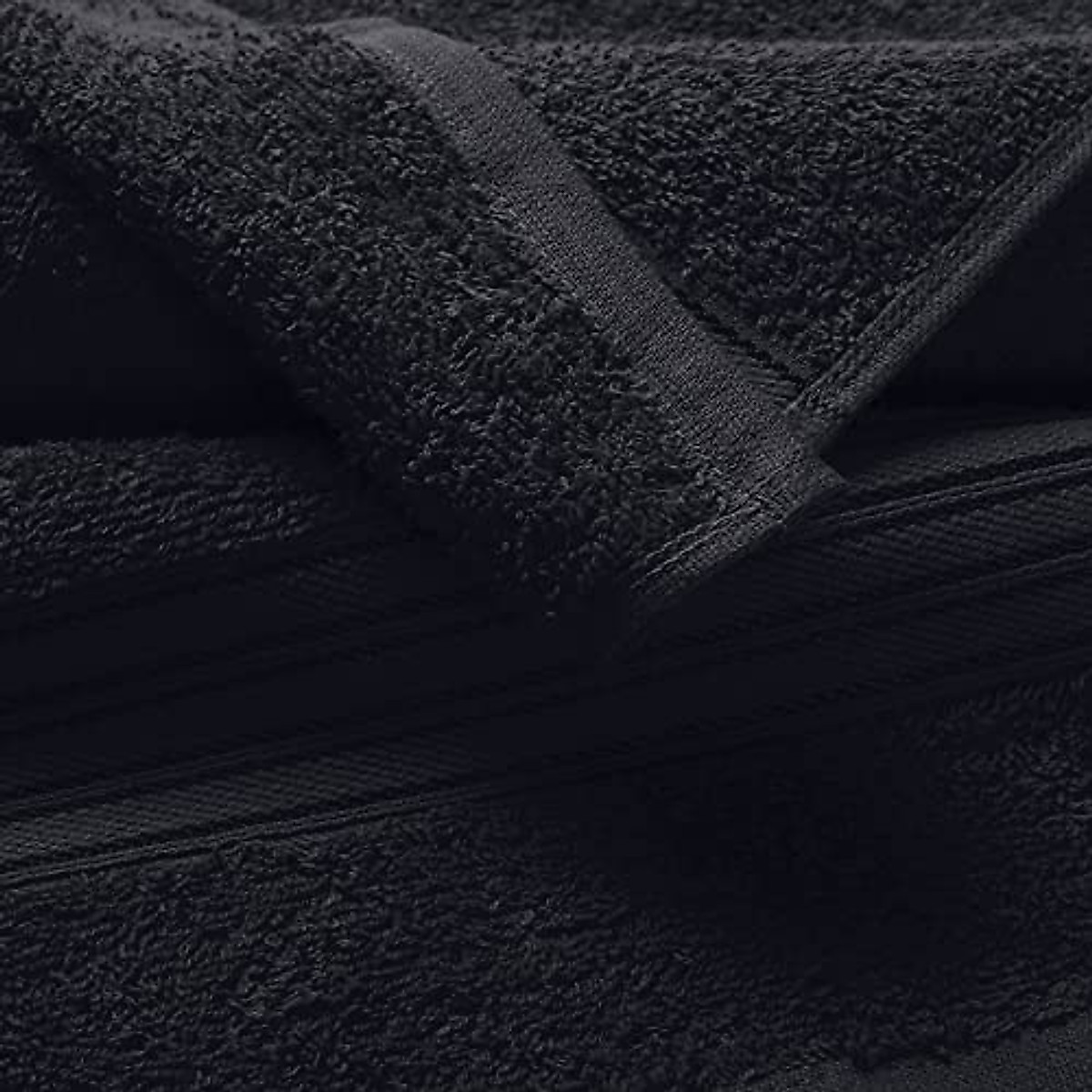 BOUTIQUO 100% Cotton 2 Pack Bath Towel Set 28x55 inches, Eco-Friendly Large Bath Towels,Compact Quickdry Lightweight Soft & Highly Absorbent Bath Towel, Ideal for Everyday Gym Travel Camp Pool - Black