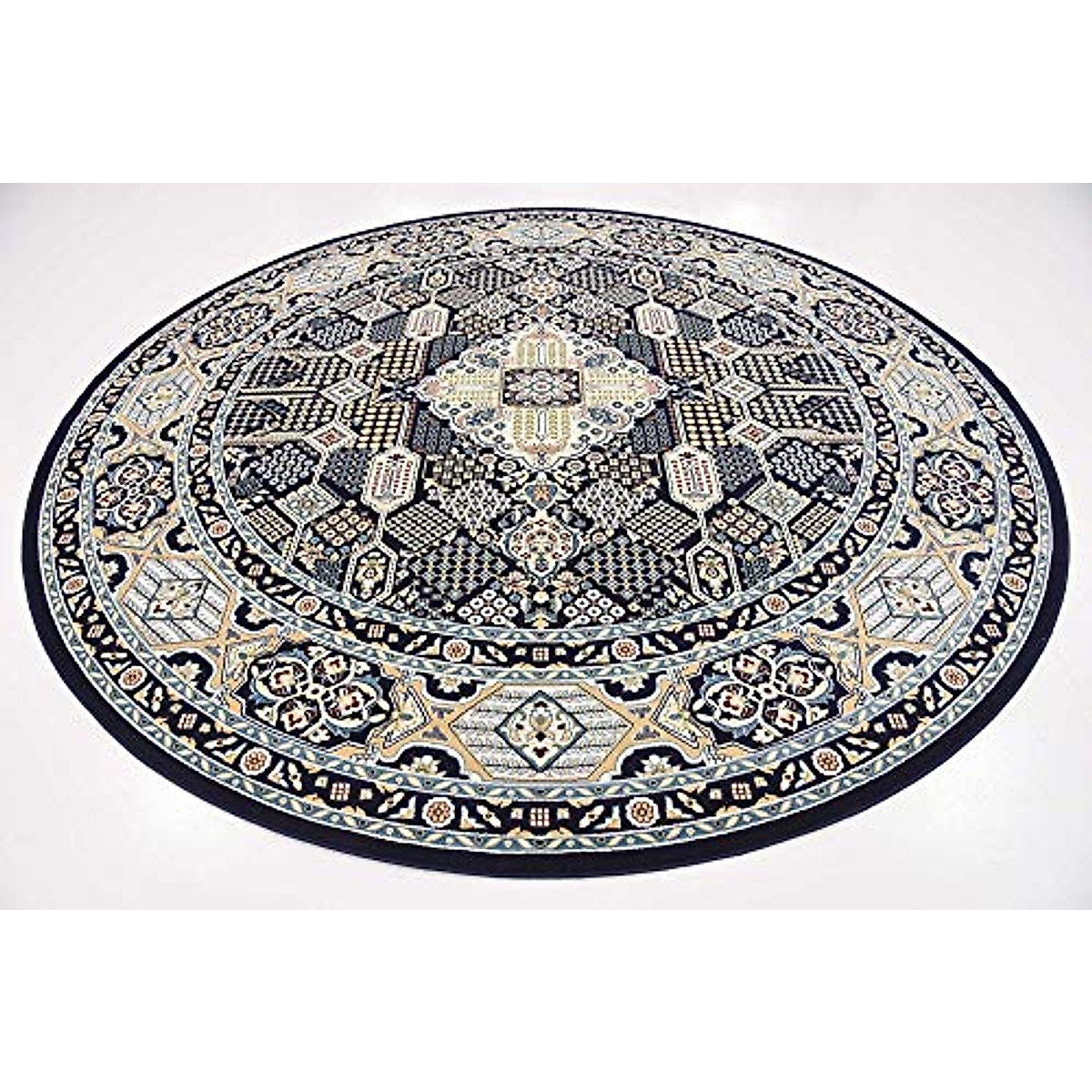 Unique Loom Narenj Collection Area Rug - Liverpool (10'Round, Navy Blue/ Beige)