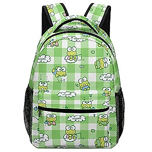 Keroppi Backpack School Bag Withe Side Pokect Large Suitable for Men Women ​Hiking Camping Picnic Daypacks