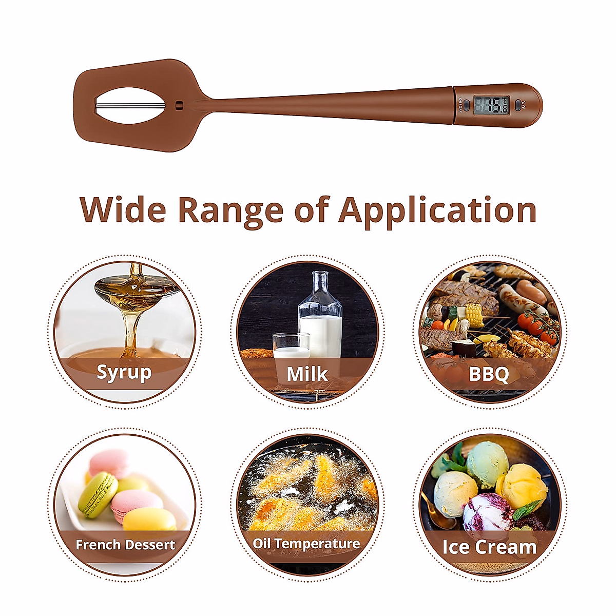 Digital Candy Thermometer,CgBeHah Instant Read Kitchen Cooking & Candy Spatula Thermometer Temperature Reader and Stirrer for Kitchen Cooking,Baking BBQ, Candy,Chocolate,Sauce, Jam