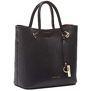 Calvin Klein Gabrianna Bubble Lamb Mini Tote Crossbody, Black/Gold