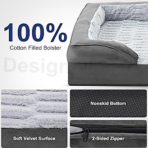 FURTIME Orthopedic Dog Beds for Meidum Large Dogs, Washable Dog Bed with Supportive Foam, Pet Sofa with Removable Cover, Waterproof, Nonskid Bottom