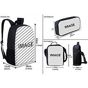 Xhuibop Basketball Bookbags for Boys 8-12 Backpack with Water Bottle Holder for Kids School Bag and Lunch Bag Small Pencil Case Organizer Blue