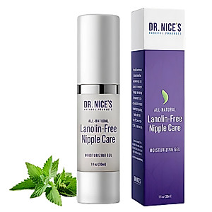 Dr. Nice's Nipple Cream for Breastfeeding - Instant Soothing and Cooling Relief for Sore Nipples | All Natural Water-Based Clear Gel | Safe for Mom & Baby - (0.34 Fl. Oz)