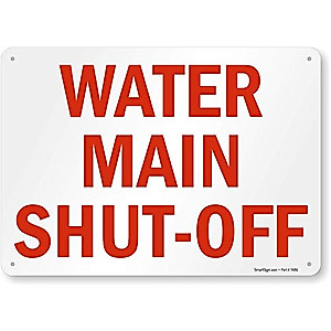 SmartSign "Water Main Shut-Off" Sign | 10" x 14" Plastic