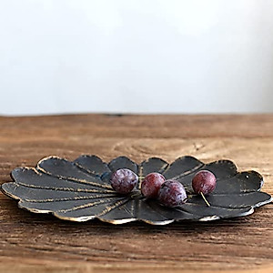 Funerom 12 x 7 inchOval Galvanized Metal Tray Decorative Tray Bronze