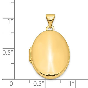 IceCarats 14K Yellow Gold Oval Personalized Photo Locket Necklace Charm Pendant 28mm x 17mm Only