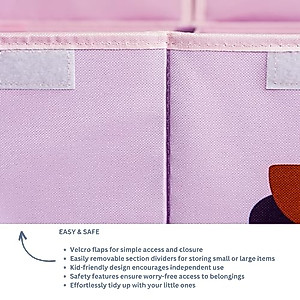 Ethiques Purple Collapsible Large toy chest, Sturdy Storage compartments with Lids. Kids Toy Box Chest Storage Organizer for Nursery Room, Playroom, Home Organization, 40.6X16.5X14.2 Inch (Cute Dinosaur). Large Toy box for girls . Toy box for boys