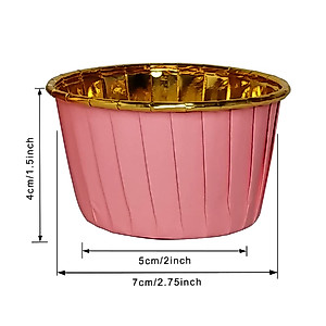 Tobeso Cupcake Liners for Baking | Muffin Liners Paper Cupcake Wrappers Cake Baking Cup Liners Standard Size 50pcs Little Pink Baking Cups for Bakery, Christmas, Wedding, Festival, Birthday Party