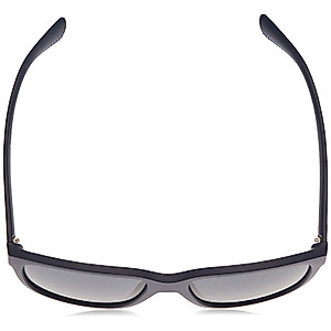 Polo Ralph Lauren Men's PH4142 Rectangular Sunglasses, Matte Navy Blue/Grey/Blue, 57 mm