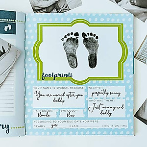 Hello Baby Book, a journal scrapbook for boys milestones and memories