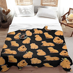 Capybaras Blanket Gift for Girls Boys Kids Animals Lovers-40x50 Inches Soft Flannel Blankets Cutes Capybara Cozy Throws Women Men, Capybaras Blanket for Couch Sofa Bedroom Camping Travel
