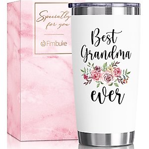 Fimibuke Best Grandma Gifts - 20 OZ Tumbler Mothers Day Gift for Grandma from Granddaughter, Grandson, Grandkid, Insulated Cup Funny Birthday Present Gift for Grandmother/Nana/New Grandma/Grandparents