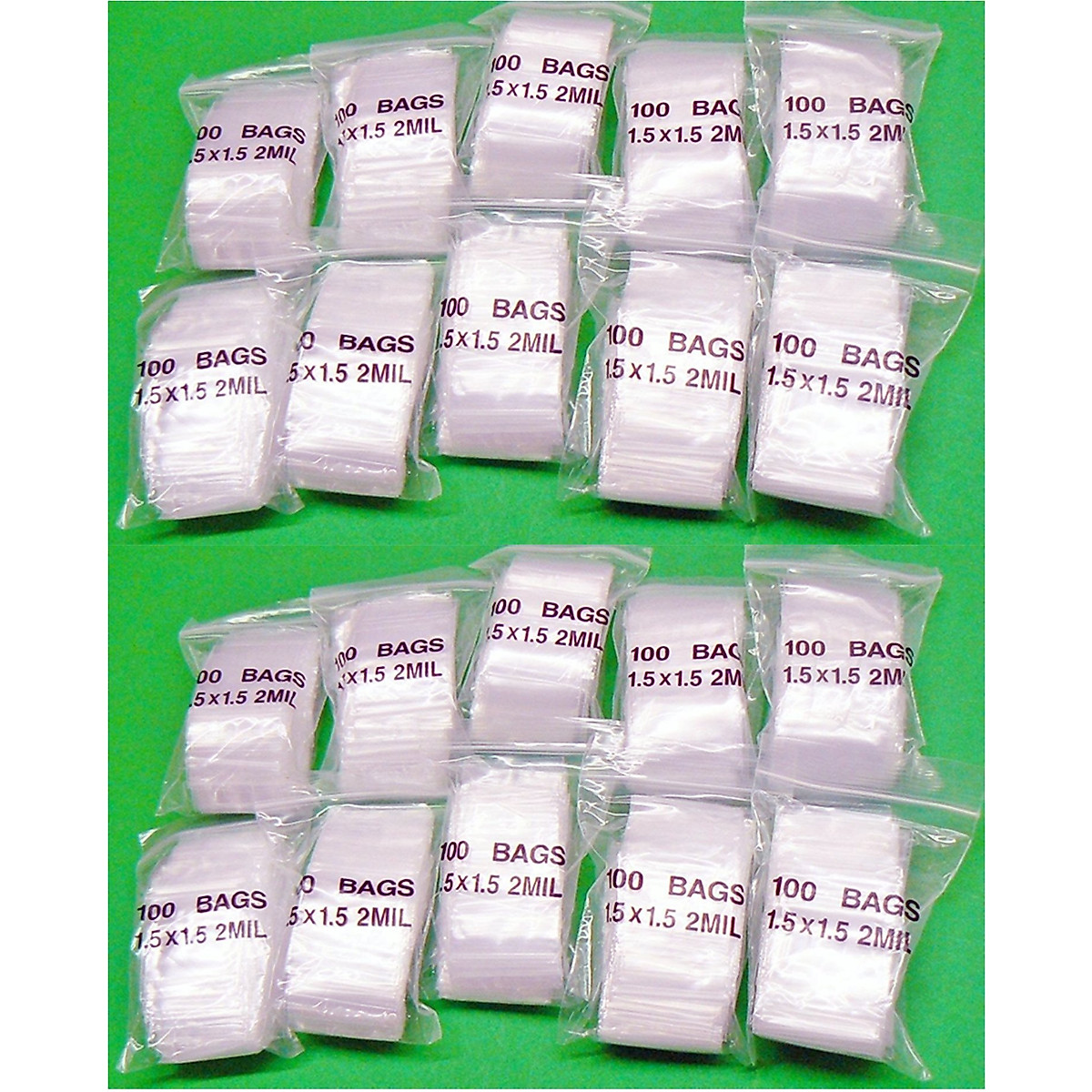iMBAPrice Clear Reclosable Poly Bags(1.5" x 1.5" Inch) Case of 2000 Bags