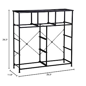 SUPER DEAL Dresser for Bedroom 9 Drawer Fabric Storage Tower Tall Chest Organizer Unit for Living Room Nursery Entryway Closets, Heavy Duty Steel Frame, Wood Top Black Grey